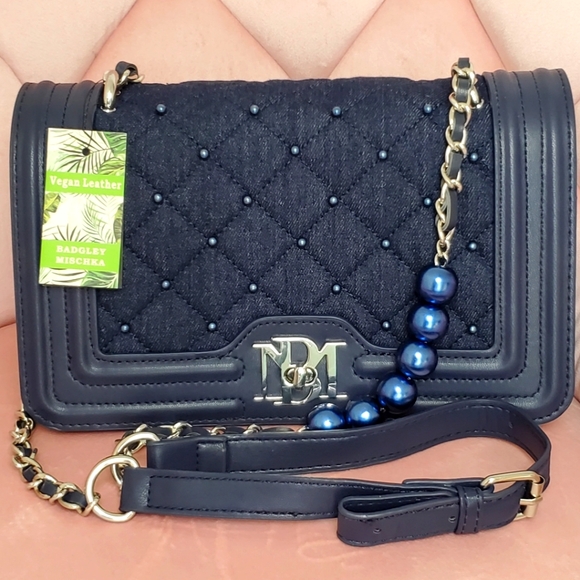 Badgley Mischka | Bags | Nwt Badgley Mishka Denim Diamond Quilted ...